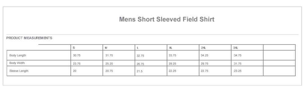 Mens Short Sleeved Blue Field Shirt